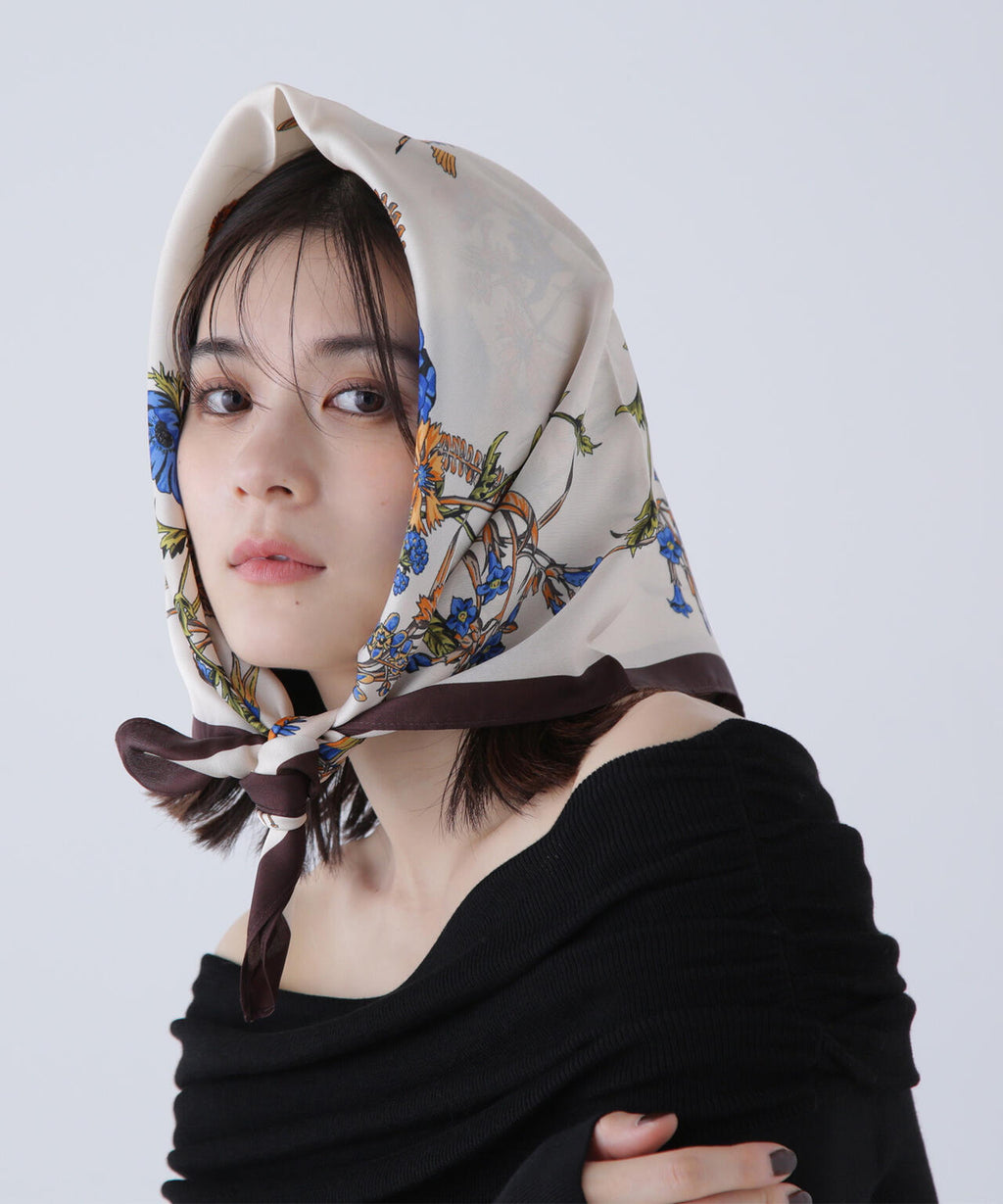 ダブルフェイスフラワースカーフ | NATURAL BEAUTY BASIC（ナチュラルビューティーベーシック） ｜【公式】通販mix.tokyo（ミックスドットトウキョウ）