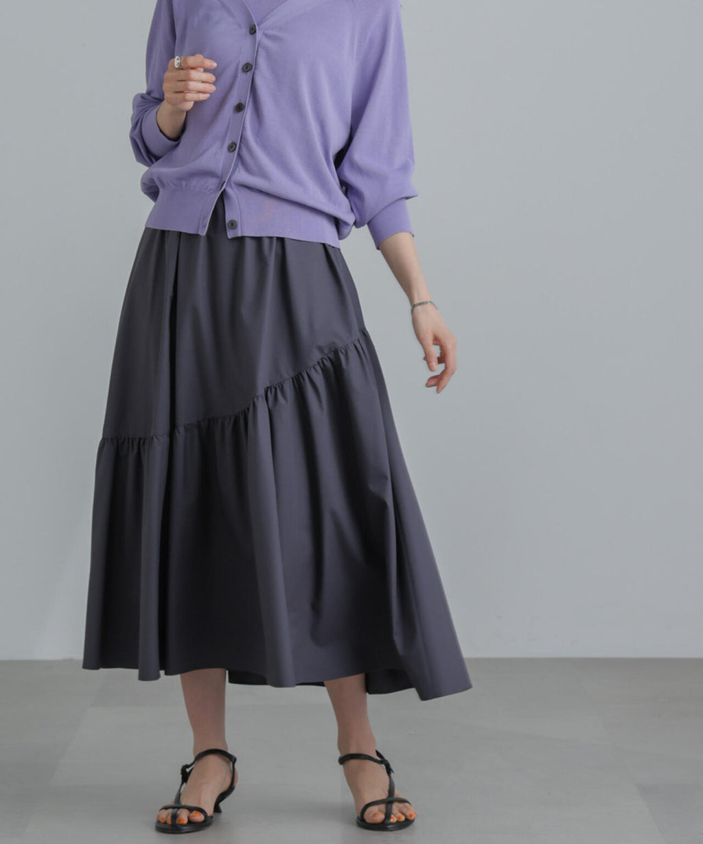 撥水機能> MINOTECH(R) アシメティアードギャザースカート | NANO universe（ナノ・ユニバース） ｜【公式】通販mix.tokyo（ミックスドットトウキョウ）