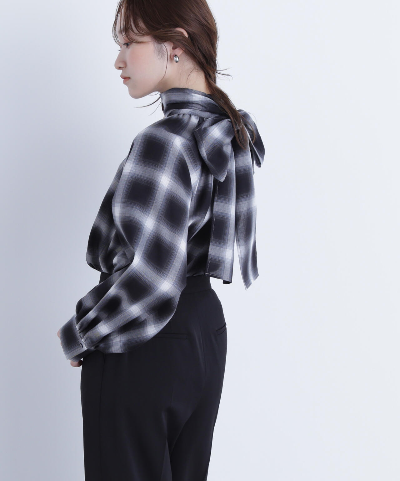 チェックボウタイブラウス | NATURAL BEAUTY BASIC（ナチュラル