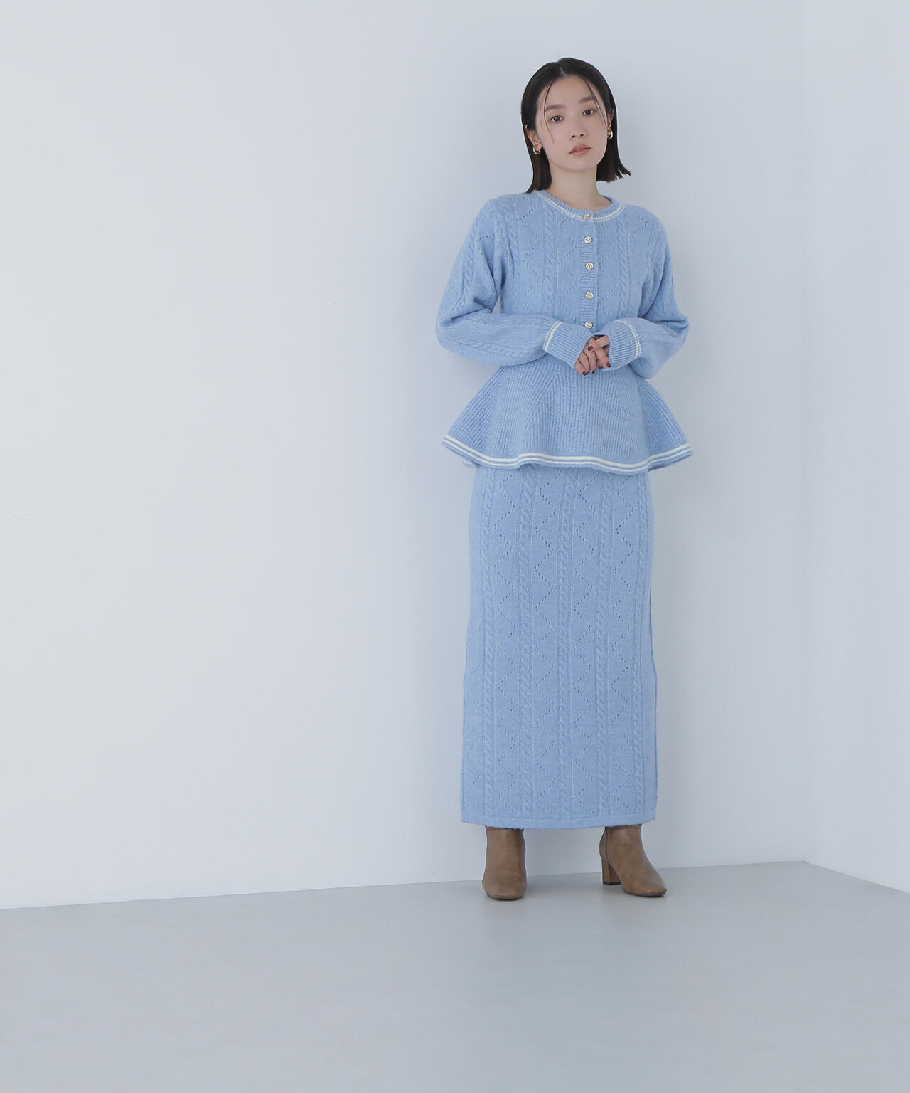 ペプラムケーブルニットセットアップ | NATURAL BEAUTY BASIC