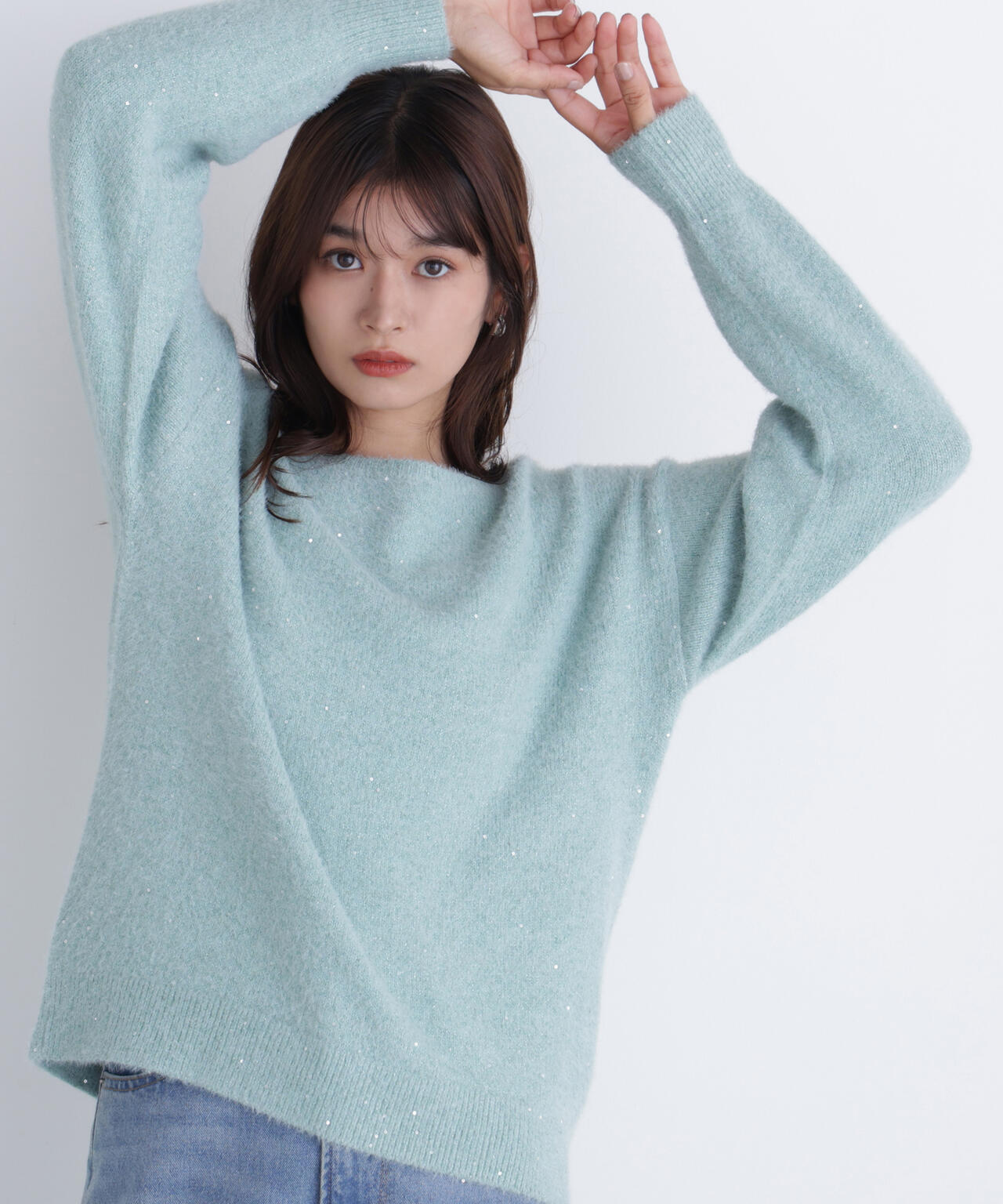 スパンコールフェザーラメニット | NATURAL BEAUTY BASIC（ナチュラル