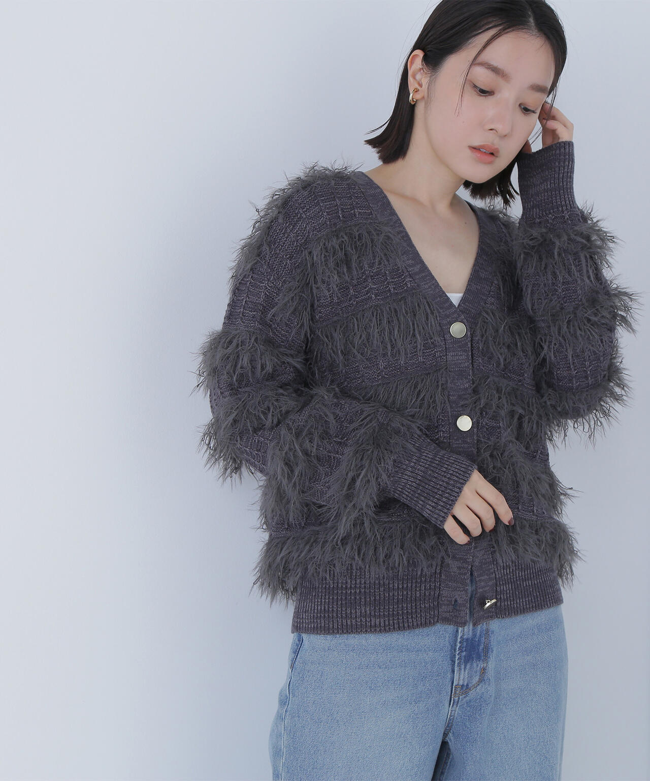 フリンジボーダーカーディガン | NATURAL BEAUTY BASIC（ナチュラル