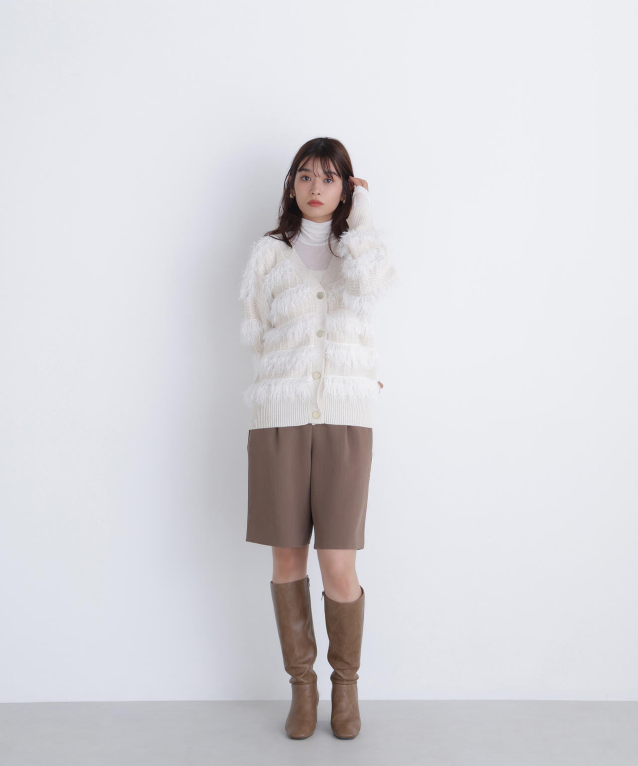 フリンジボーダーカーディガン | NATURAL BEAUTY BASIC（ナチュラル