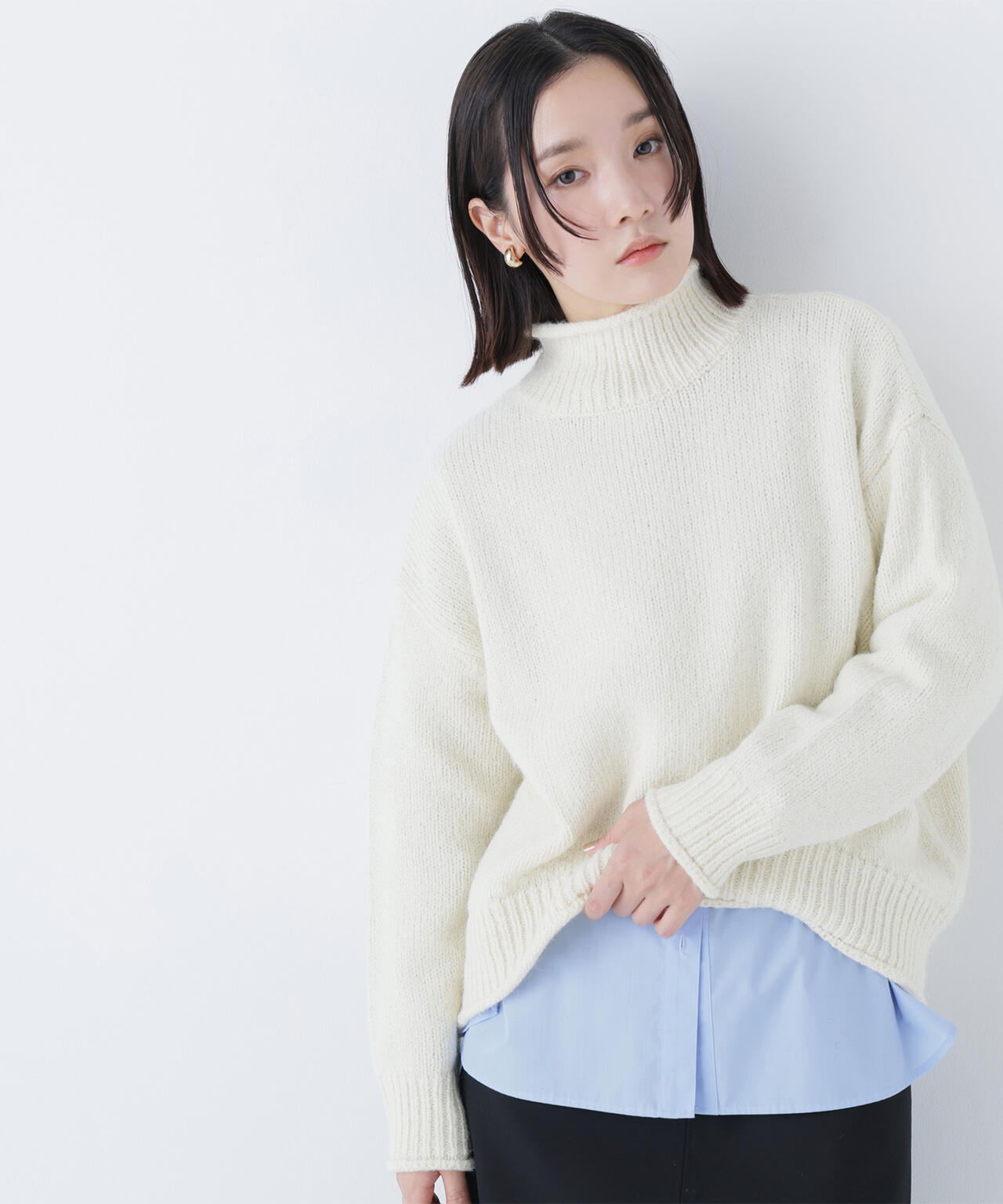 ロールネックニットブルオーバー | NATURAL BEAUTY BASIC（ナチュラル