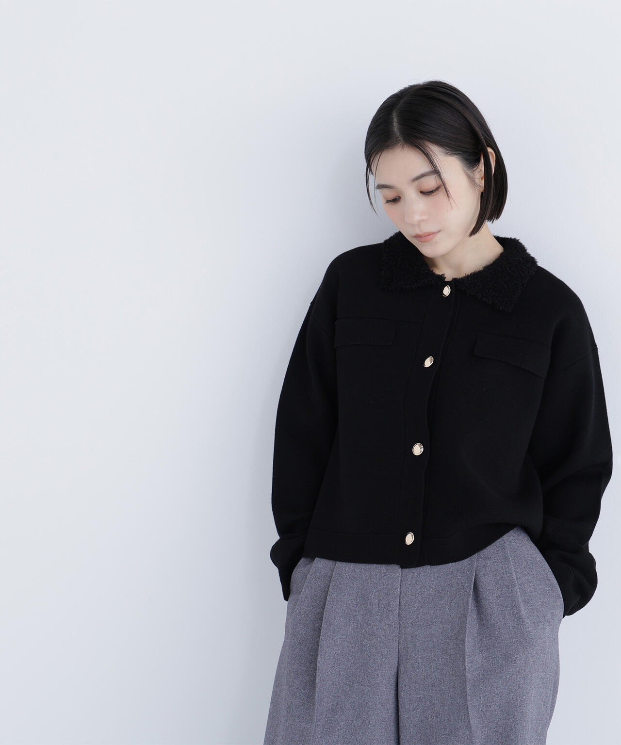 ループカラーニットジャケット | NATURAL BEAUTY BASIC（ナチュラル