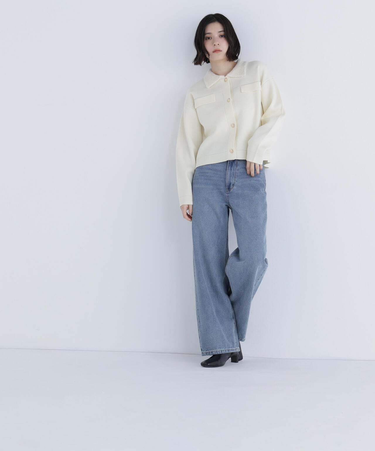 ループカラーニットジャケット | NATURAL BEAUTY BASIC（ナチュラル