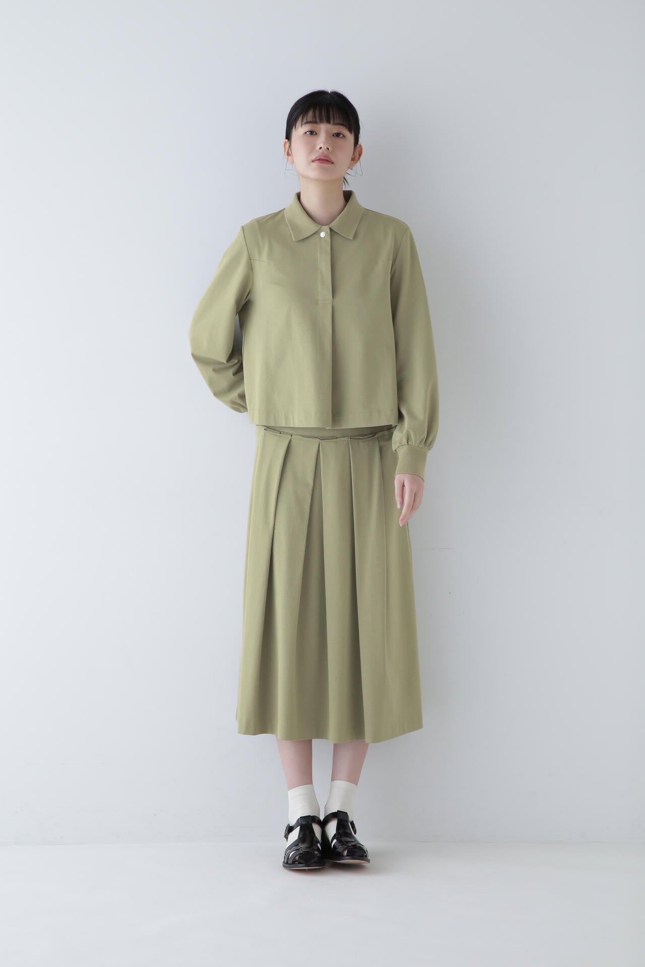 T/Cプレーティングタックスカート | human woman（ヒューマンウーマン