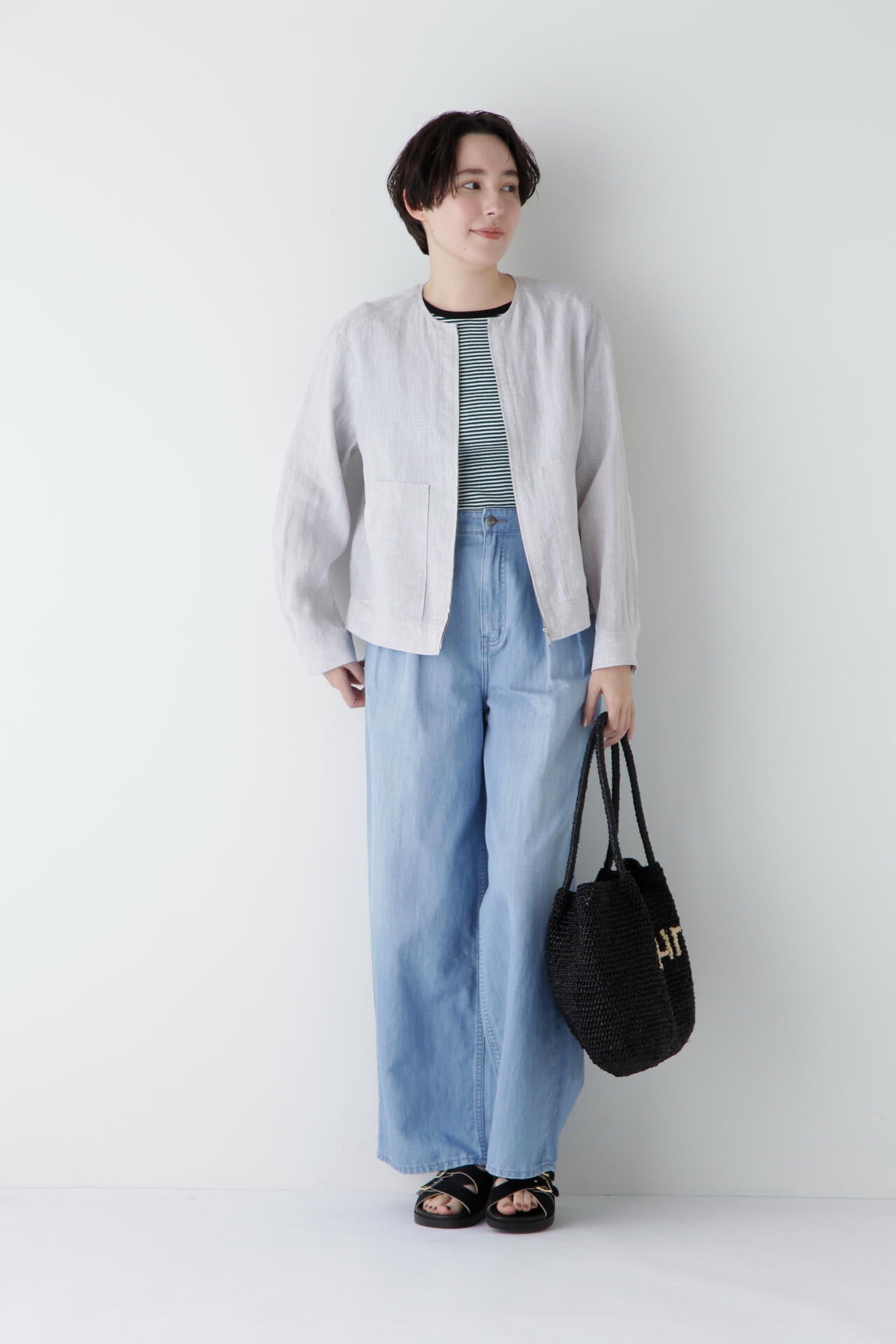 Healthy DENIMコラボ】タックワイドデニムパンツ | human woman