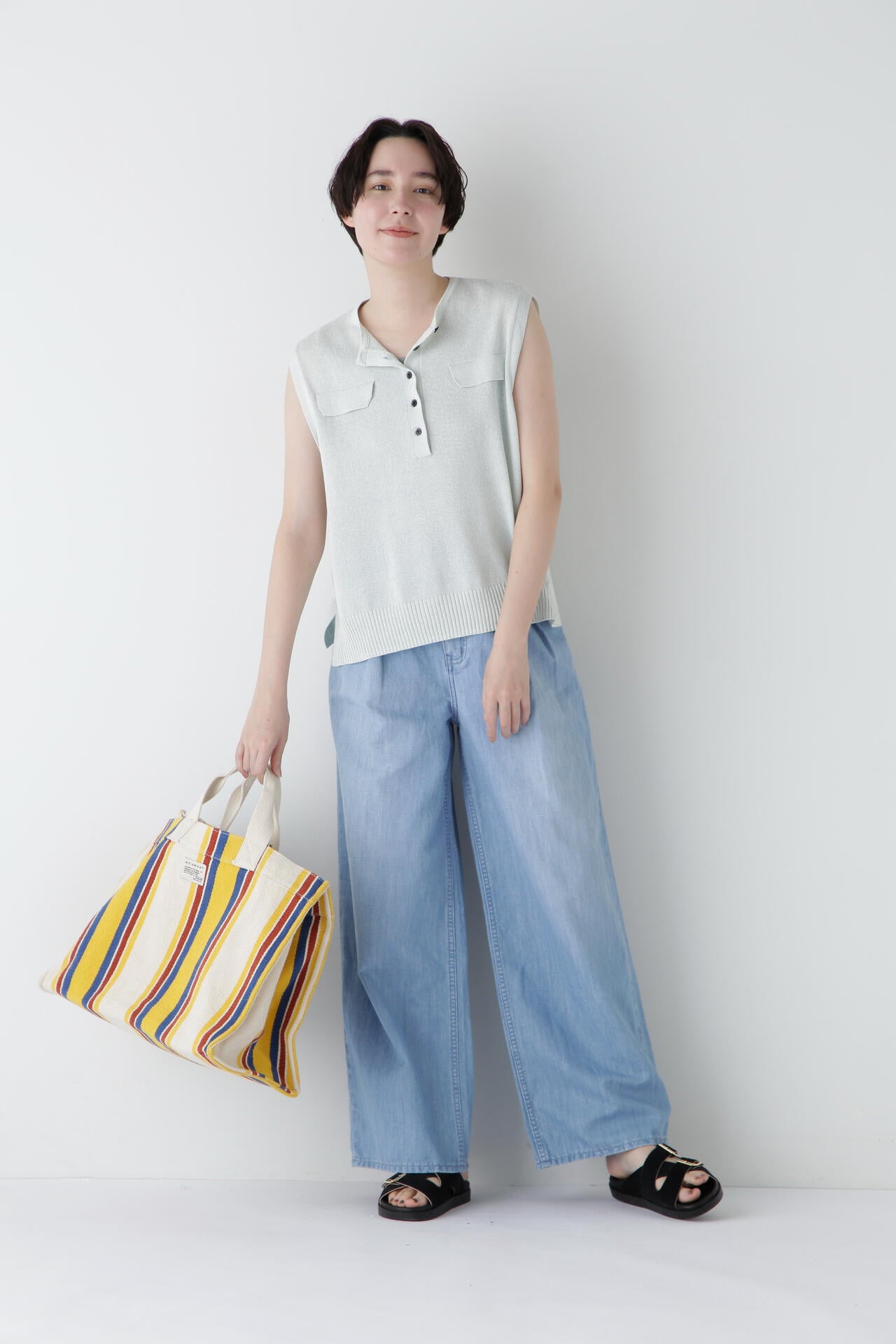 Healthy DENIMコラボ】タックワイドデニムパンツ | human woman