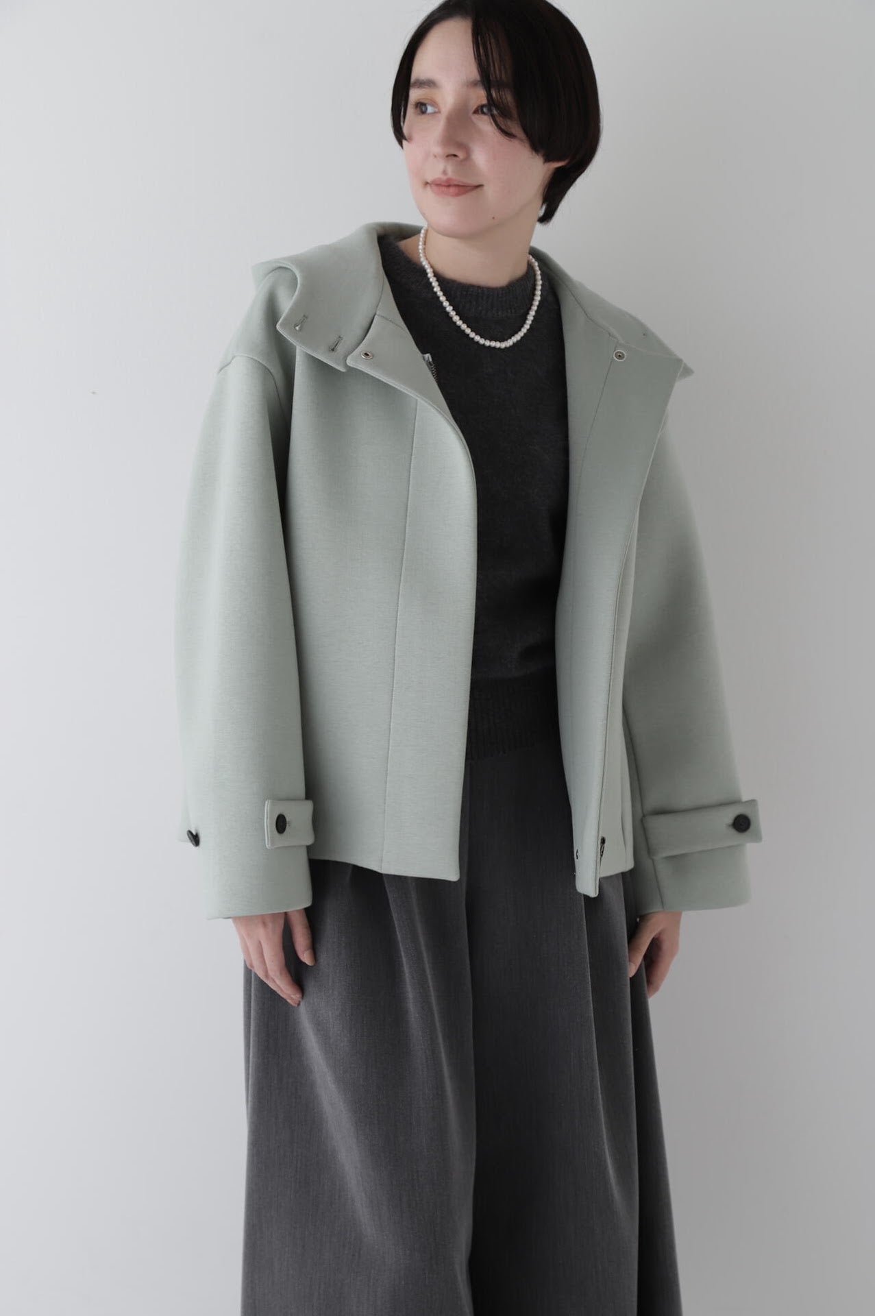 ヒューマンウーマン（human woman）/◆ダンボールボンディングフーディーブルゾン ダンボールボンディングフーディーブルゾン | human woman（ヒューマン