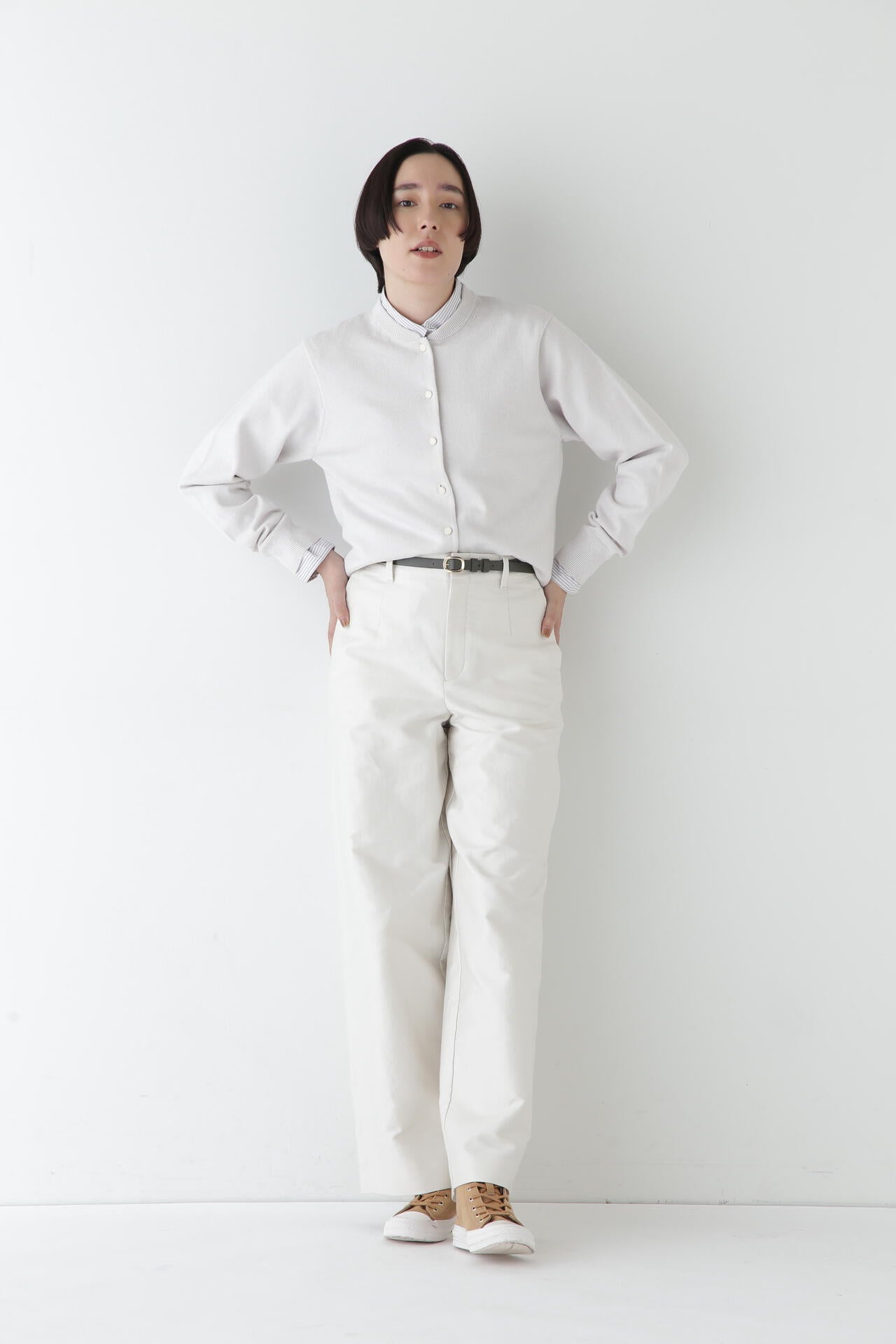 ウォッシャブル】コットンカシミヤ クルーネックカーディガン | human