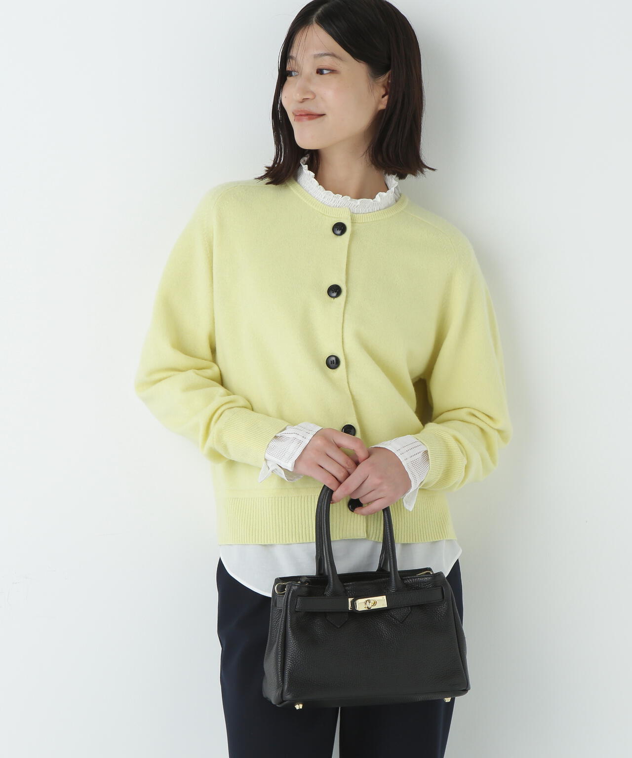 ヒューマンウーマン（human woman）/≪洗える≫ウォッシャブルウールクルーネックカーディガン ≪洗える≫ウォッシャブルウールクルーネックカーディガン | human