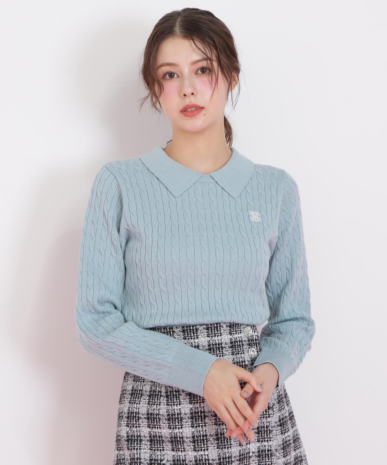 レイヤード衿ケーブルニット | JILL by JILL STUART（ジル バイ ジル