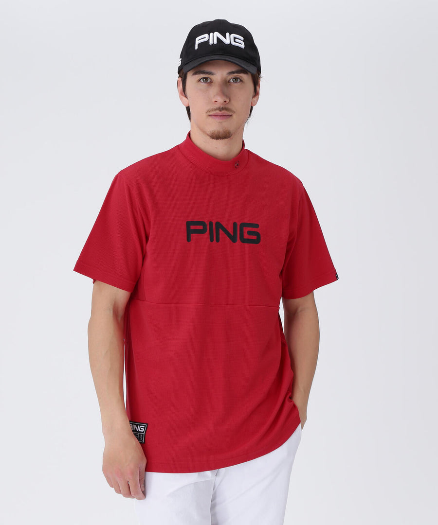 【PING APPAREL】涼風-SUZUKAZE メッシュ調ジャージ半袖ハイネックシャツ ＜GOLD＞ (MENS) | PING（ピン ...