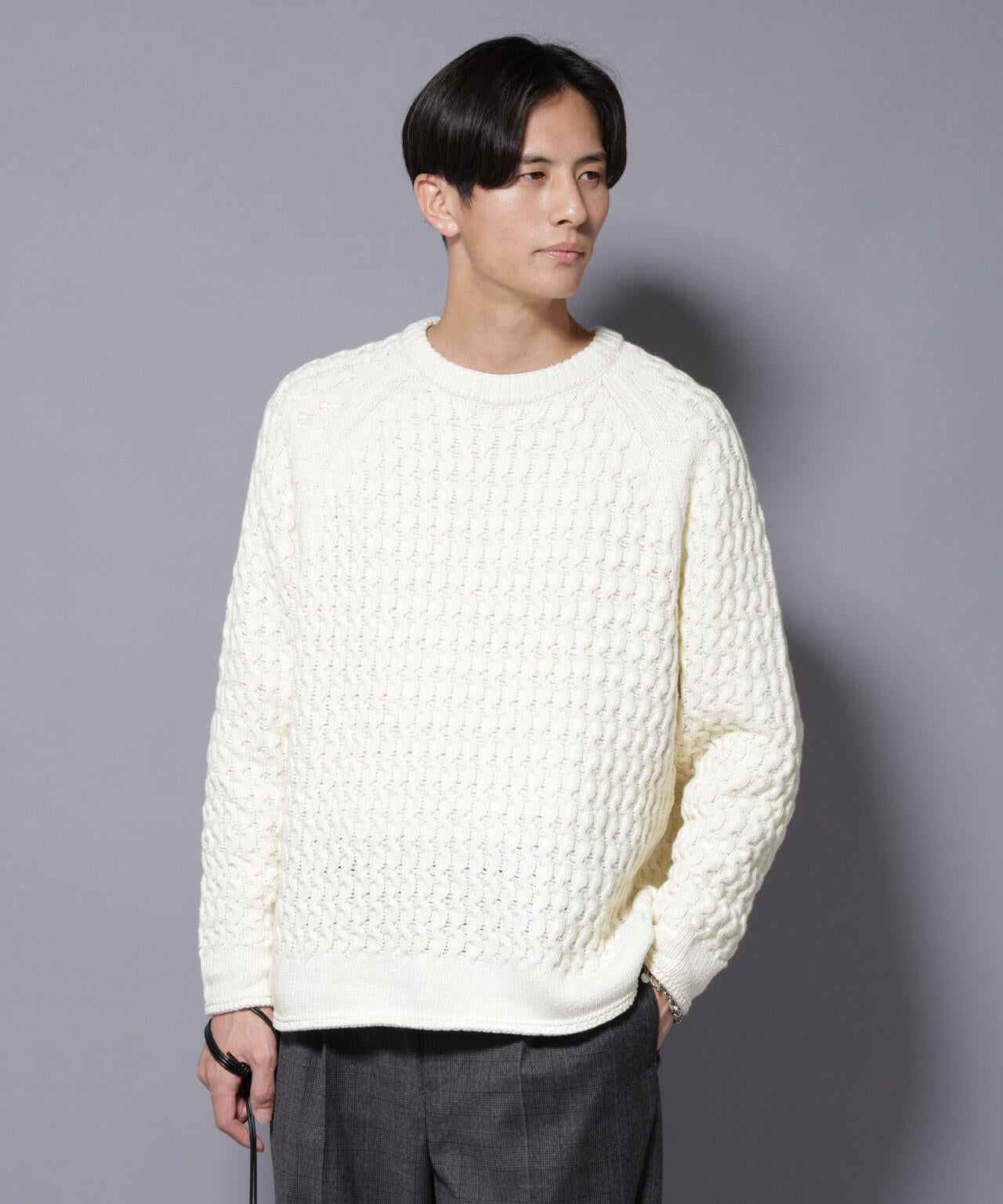 ヴァーグケーブルラグランニット | NANO universe（ナノ・ユニバース