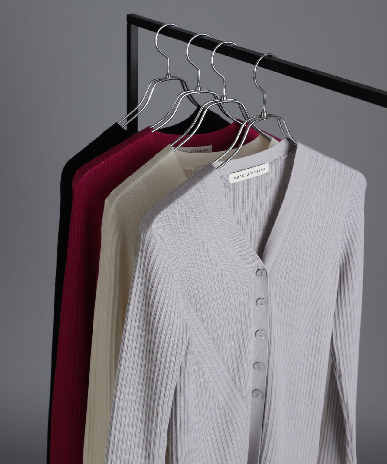 毛玉レスニットVネックリブカーディガン | NANO universe（ナノ