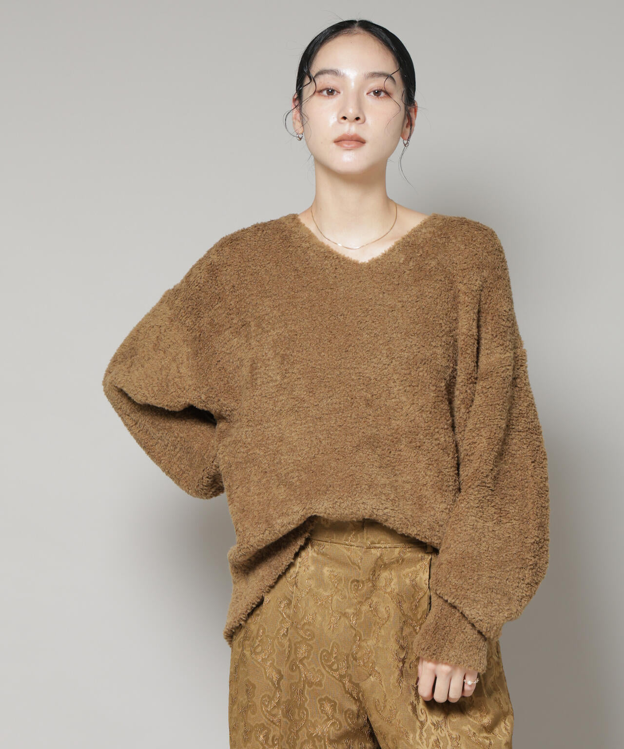 ウールフェザーVネックニットプルオーバー | NANO universe（ナノ