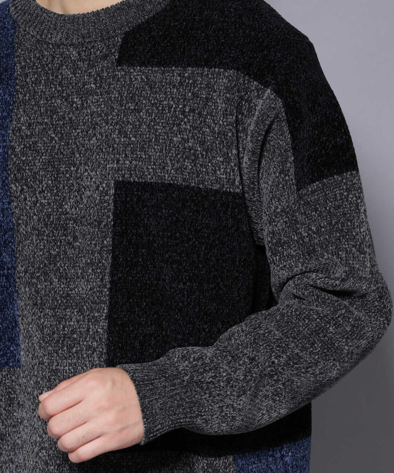 モールヤーンブロッキングニット | NANO universe（ナノ・ユニバース