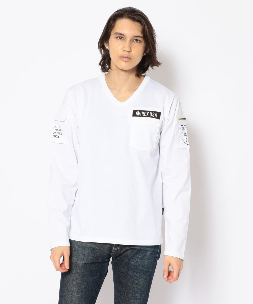 【WEB限定】ファティーグ Vネック Tシャツ /FATIGUE V-NECK T-SHIRT | AVIREX（アヴィレックス） ｜【公式】通販mix.tokyo（ミックスドットトウキョウ）
