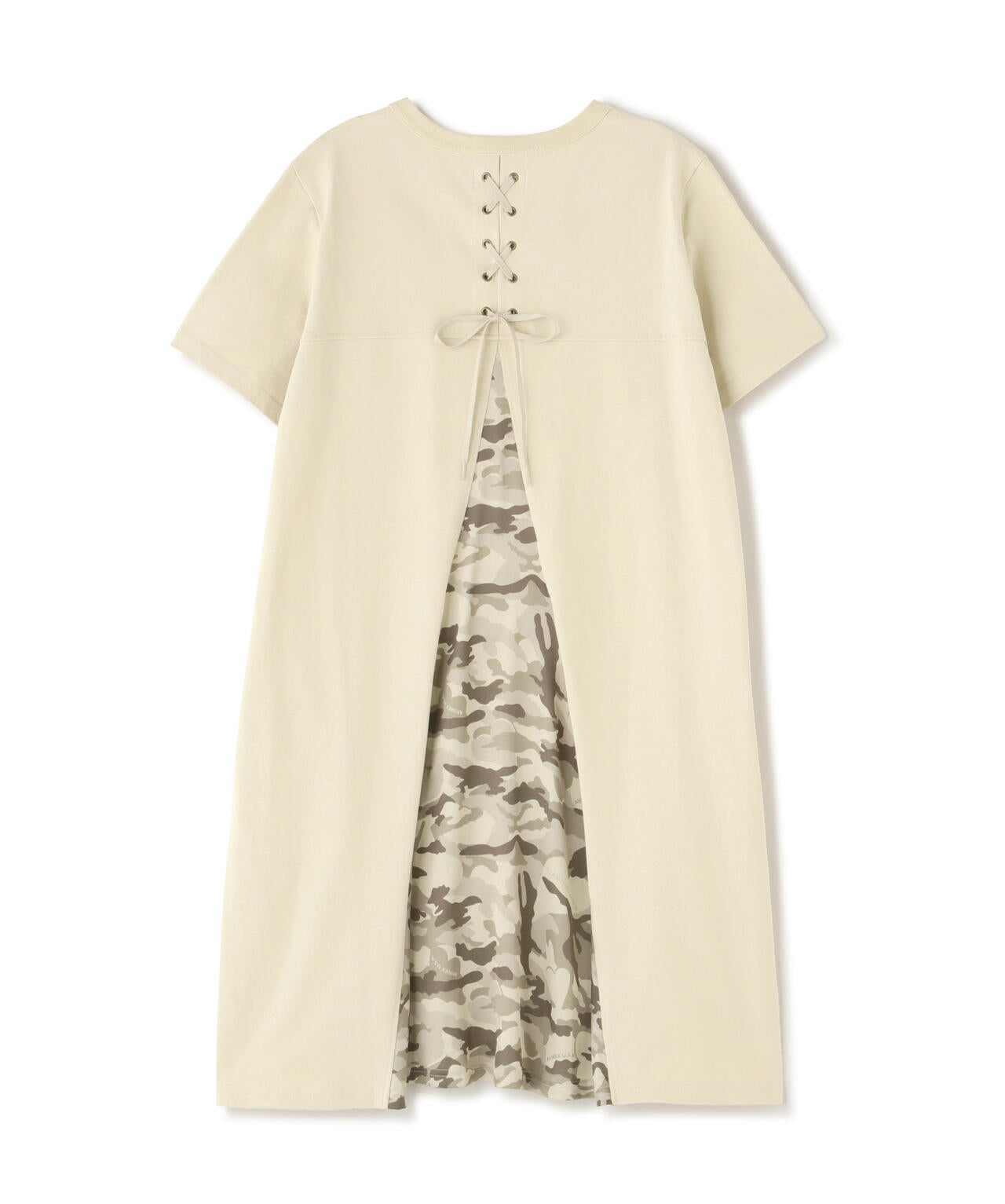 BACK FLARE SATIN CAMO COMBI ONE PIECE/バックフレアーサテンカモ