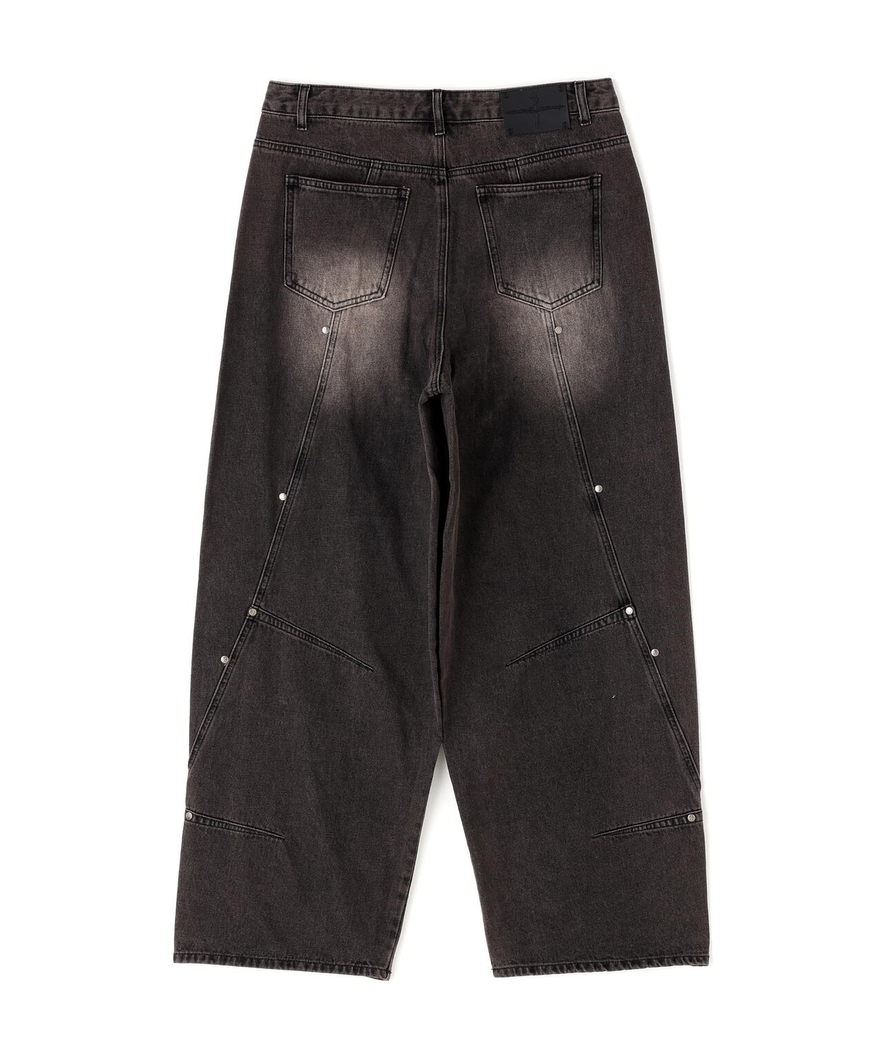 NOT4NERD/ノットフォーナード/STUD INCISION CURVED DENIM PANTS