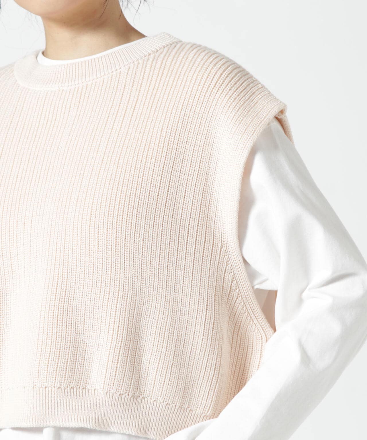 Munich（ミューニック）7GG変形畦編みニットジレ/MN231K08 | B'2nd