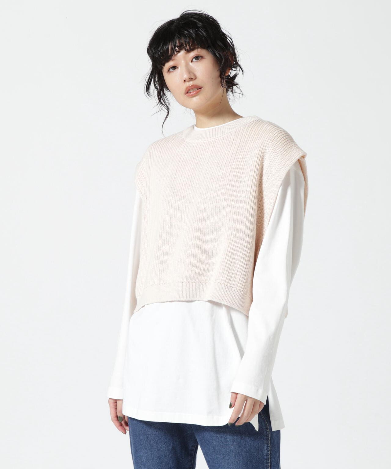 ビーセカンド/Munich（ミューニック）7GG変形畦編みニットジレ／MN231K08 Munich（ミューニック）7GG変形畦編みニットジレ/MN231K08 | B'2nd