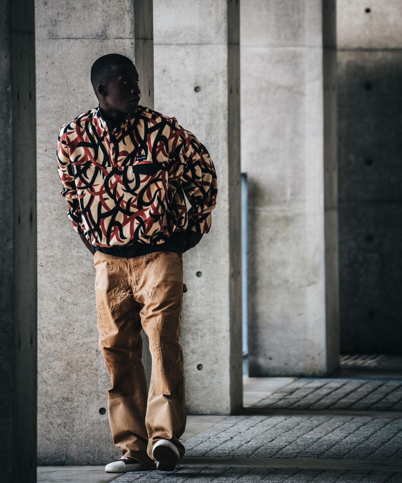 SAINT MICHAEL/セントマイケル/FLEECE PULL OVER/TRIVAL CAMO | ROYAL